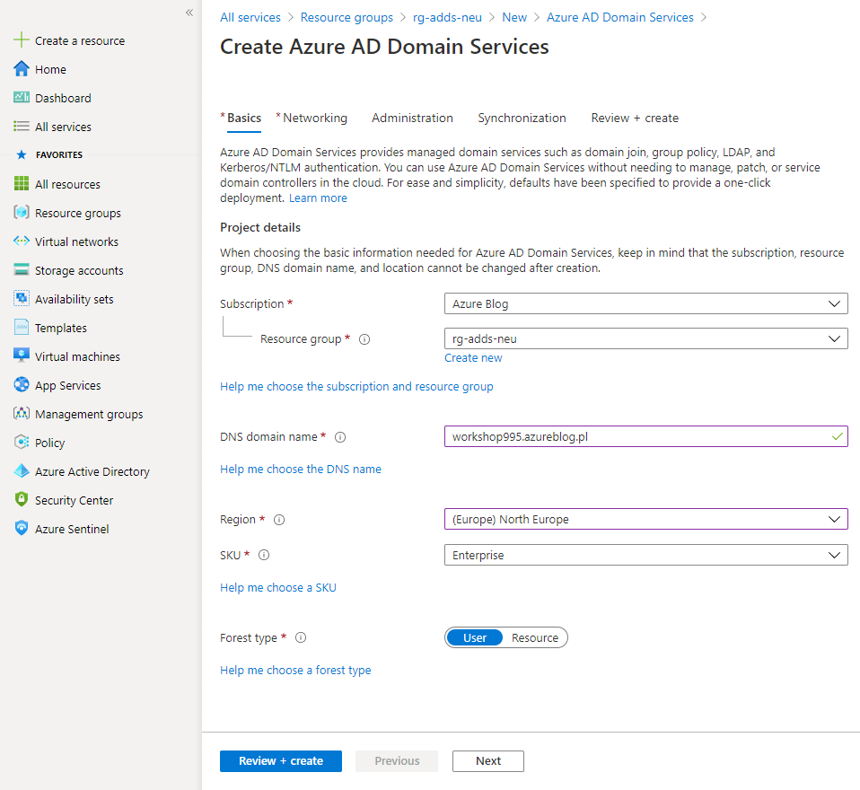 Deploying Azure AD Domain Services – Identity and Azure Cloud