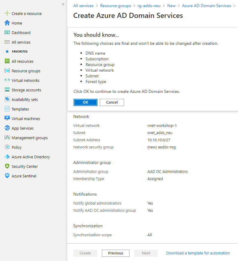 Deploying Azure AD Domain Services – Identity and Azure Cloud