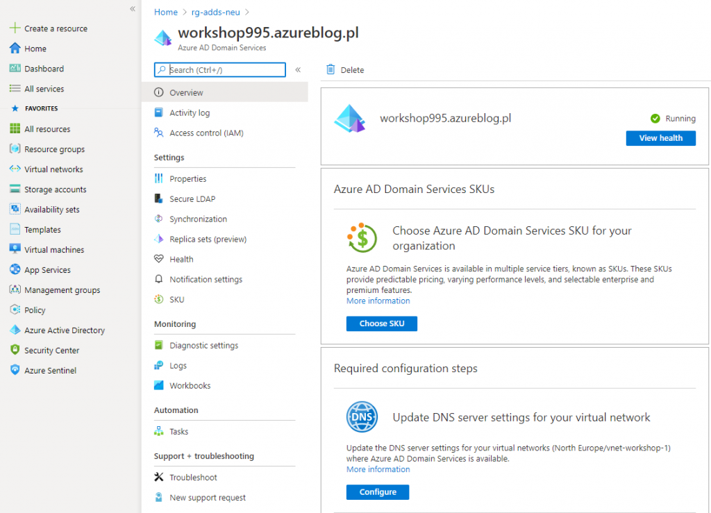 Deploying Azure AD Domain Services – Identity and Azure Cloud