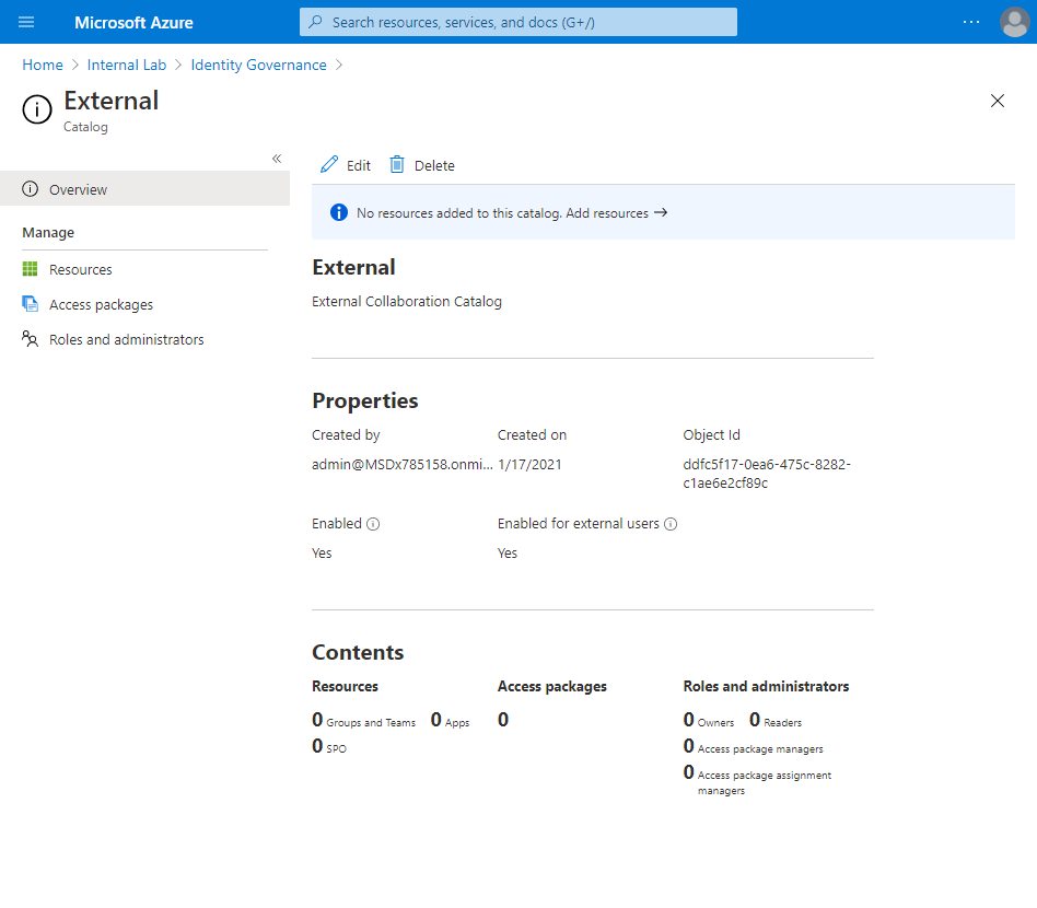 Azure AD Identity Governance – Entitlement Management – Identity and Azure Cloud